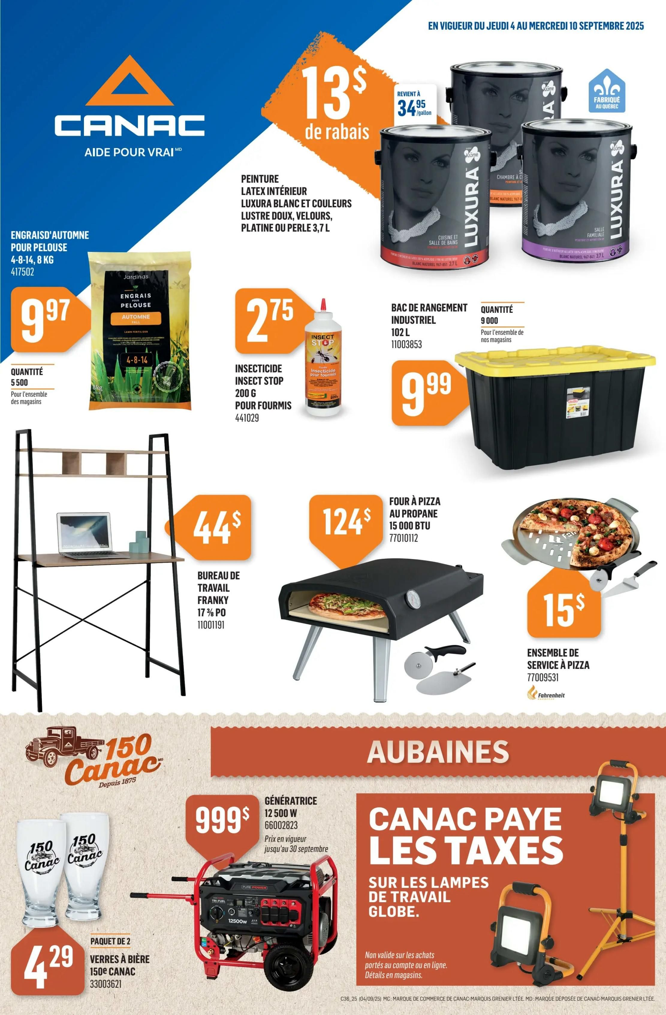 Canac Flyer September 4 to 10