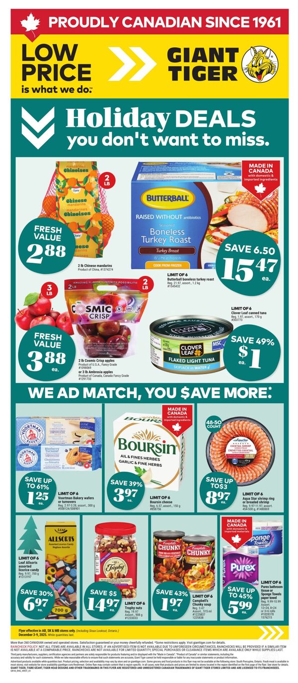 Giant Tiger (West) Flyer December 3 to 9