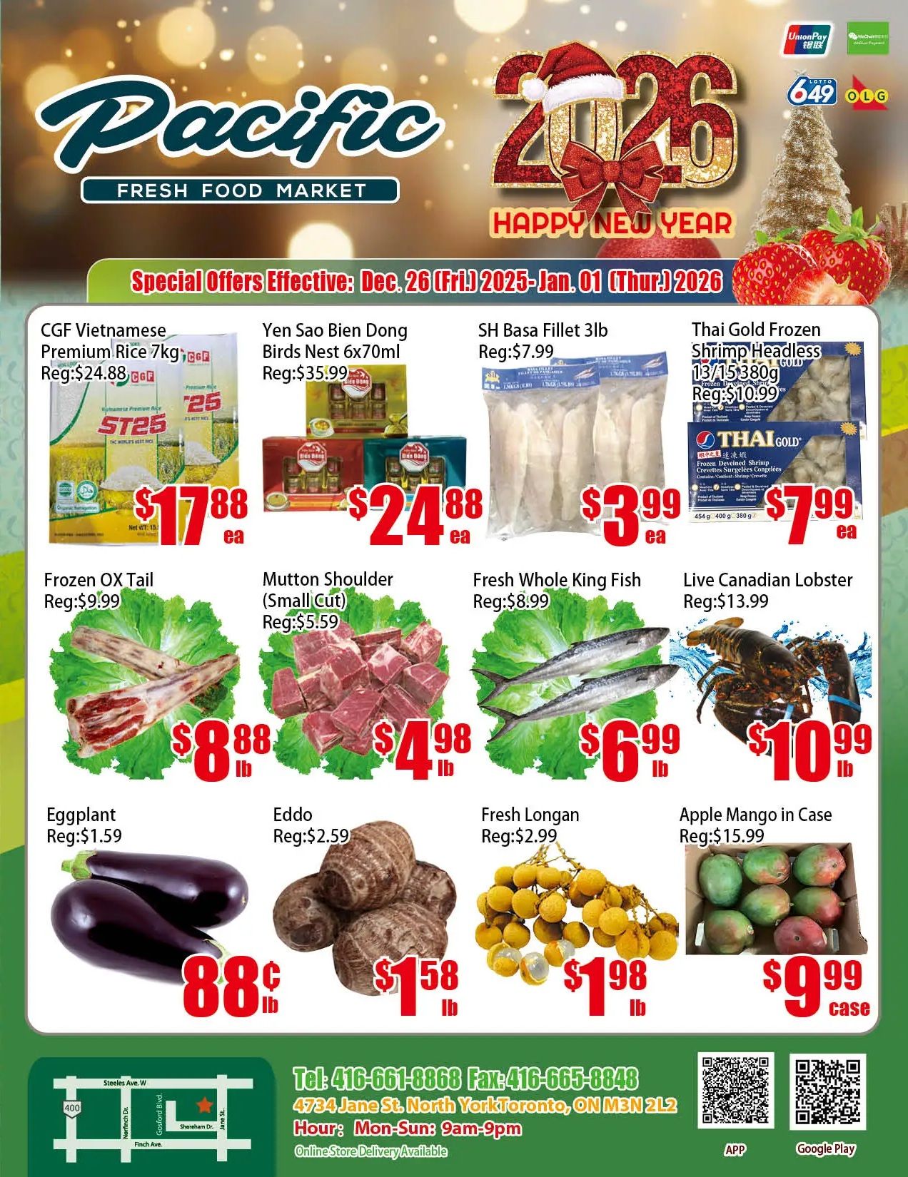Pacific Fresh Food Market (North York) Flyer December 26 to January 1