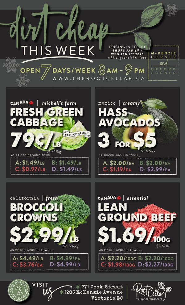 The Root Cellar Flyer January 1 to 7