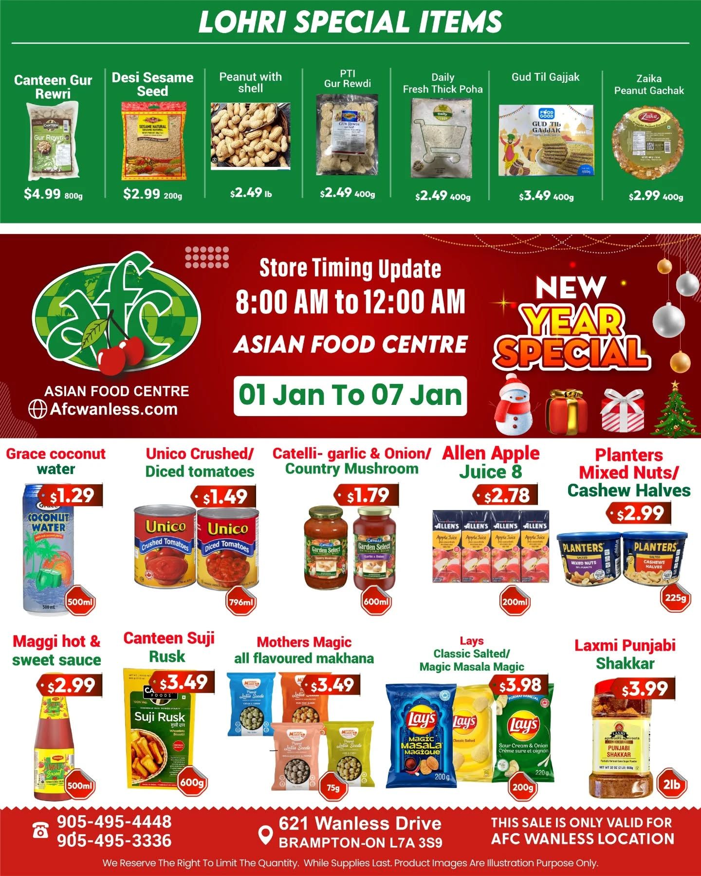 Asian Food Centre (Wanless Dr.) Flyer January 1 to 7