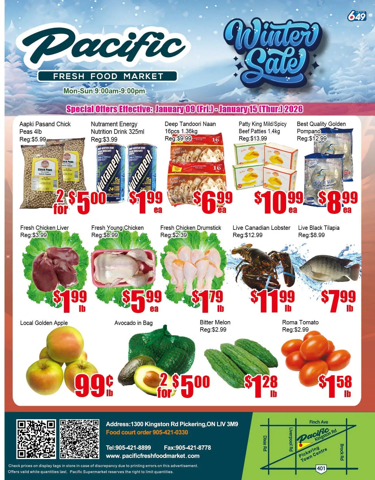 Pacific Fresh Food Market (Pickering) Flyer January 9 to 15