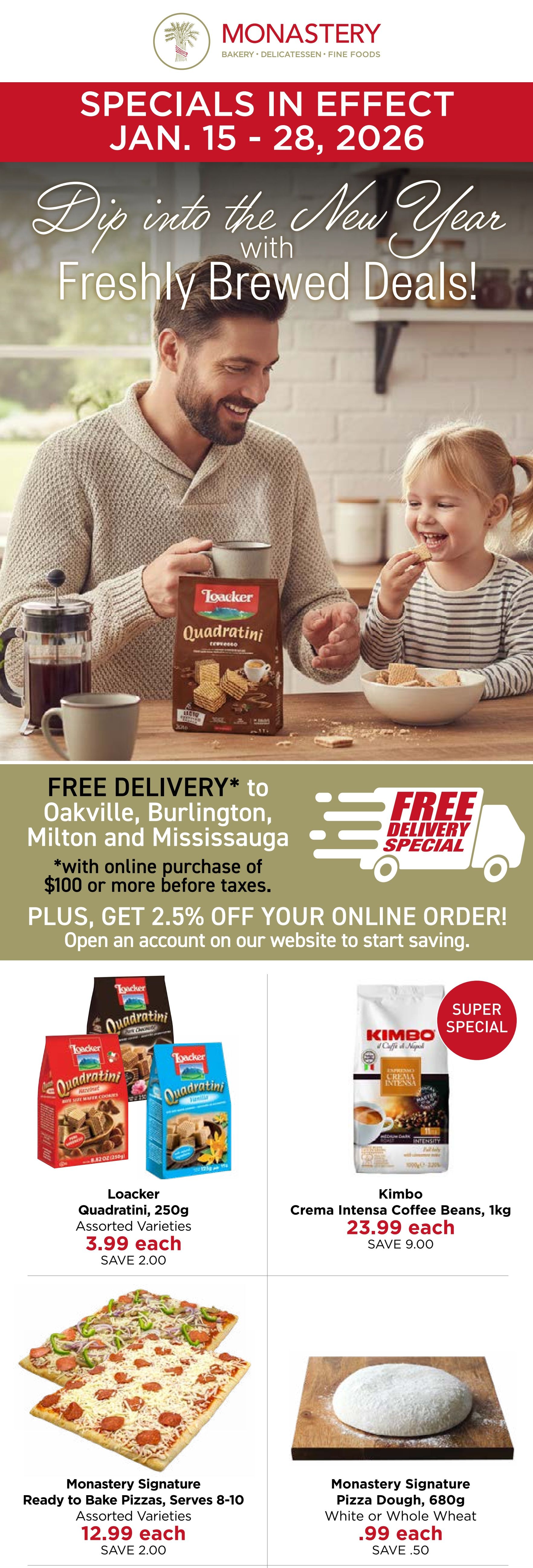 Monastery Bakery Flyer January 15 to 28