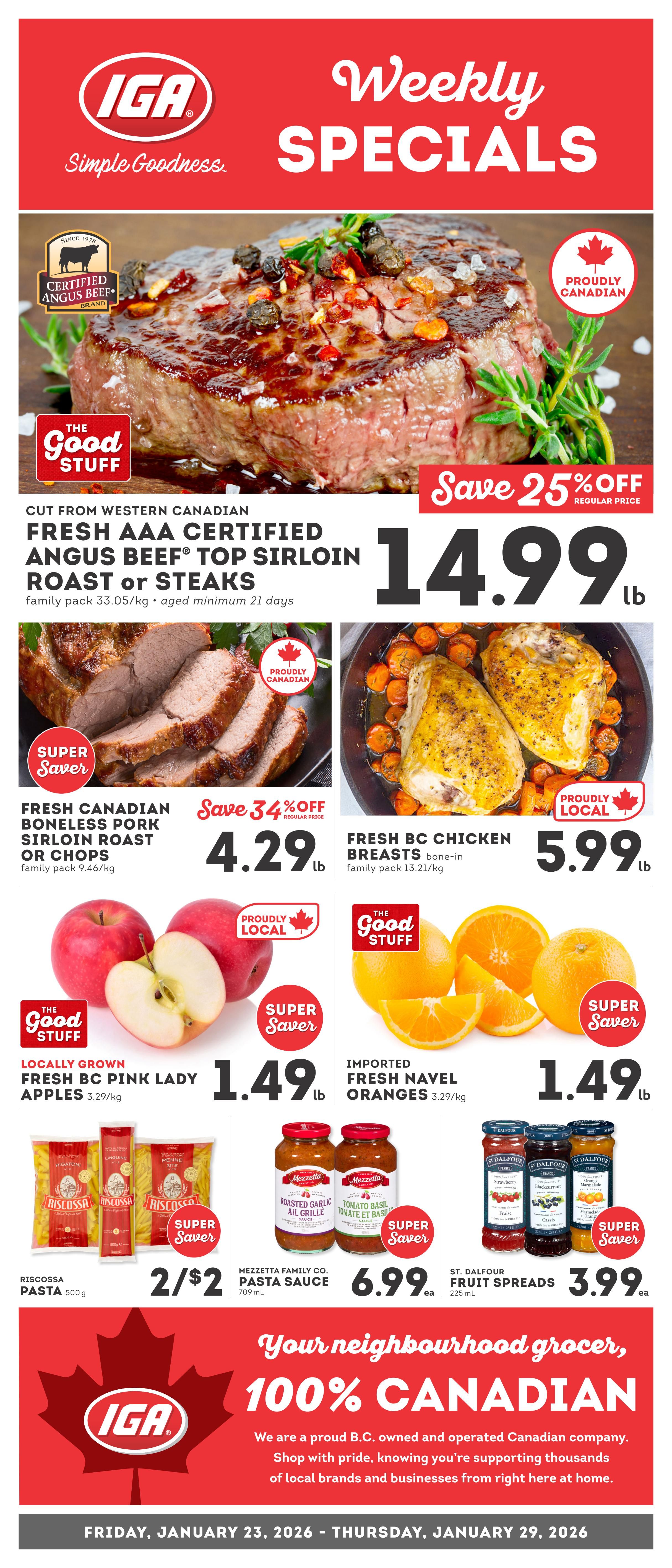 IGA Stores of BC Flyer January 23 to 29